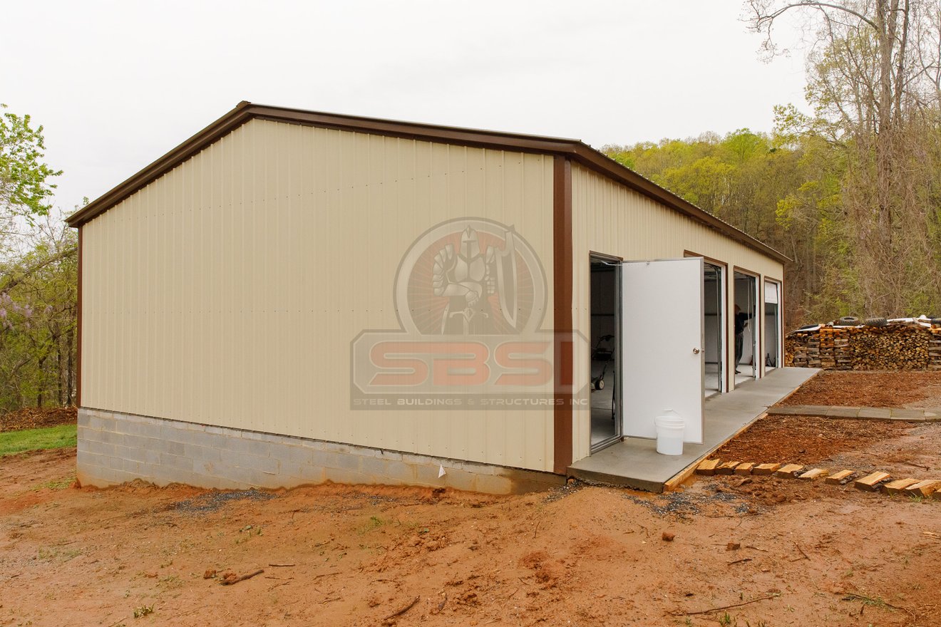 30x51 Side Entry Metal Garage | Steel Buildings & Structures, Inc