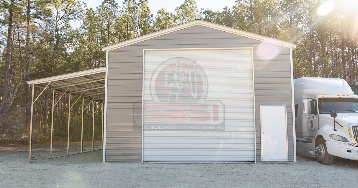 32x26-step-down-barn-with-lean-to | Steel Buildings & Structures, Inc