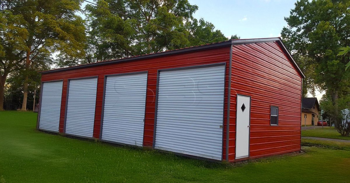 24x46 Side Entry Metal Garage Workshop | Steel Buildings & Structures, Inc